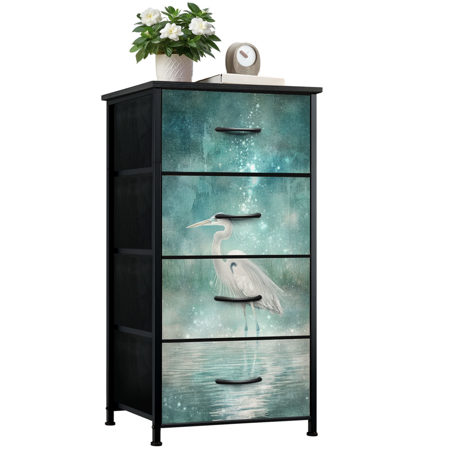 Dresser for Bedroom with 4 Storage Drawers Elegant Heron Teal Mist ...