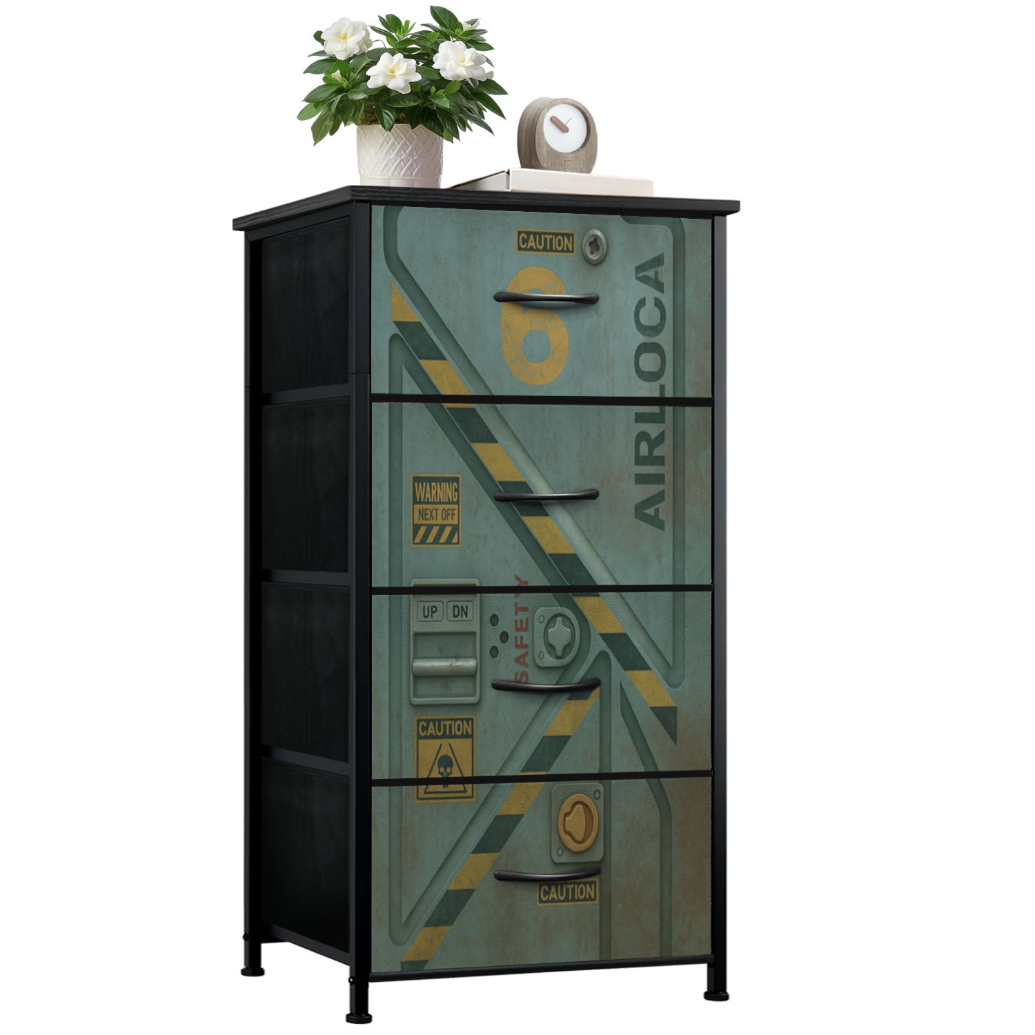 Dresser for Bedroom with 4 Storage Drawers Futuristic Industrial ...