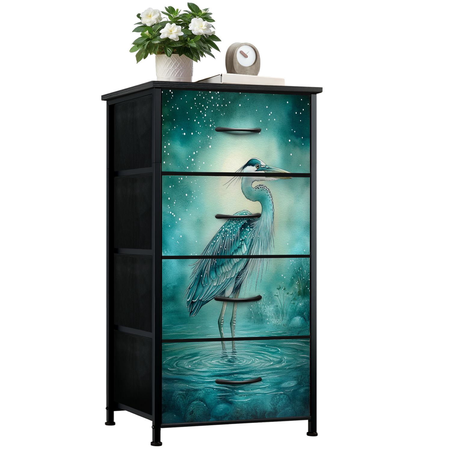 Dresser for Bedroom with 4 Storage Drawers Heron Cosmic Teal Waters ...