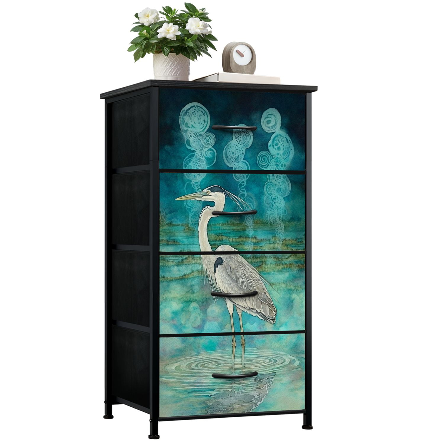 Dresser for Bedroom with 4 Storage Drawers Heron Shallow Water Graceful ...