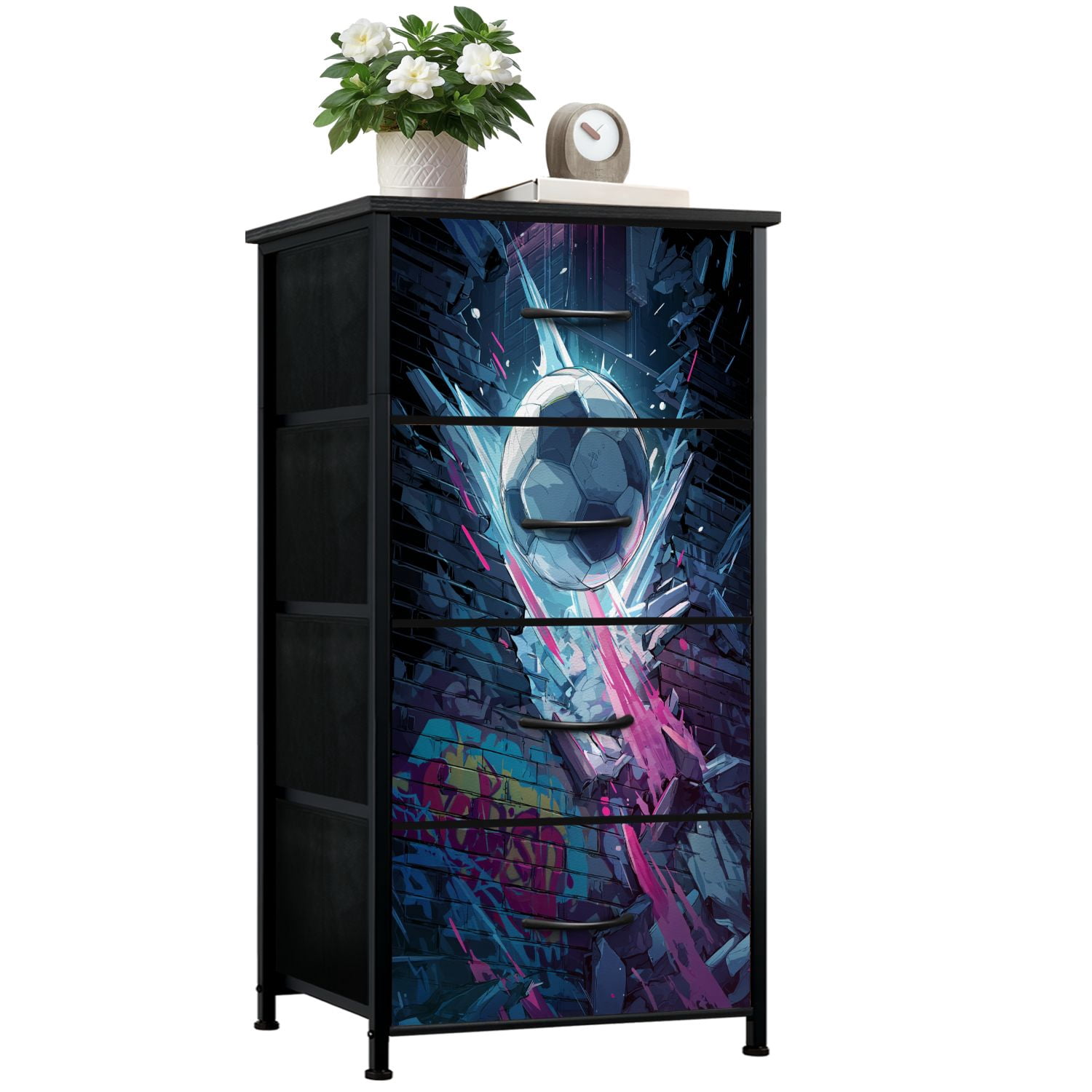 Dresser for Bedroom with 4 Storage Drawers Magnetically Hovering Soccer ...