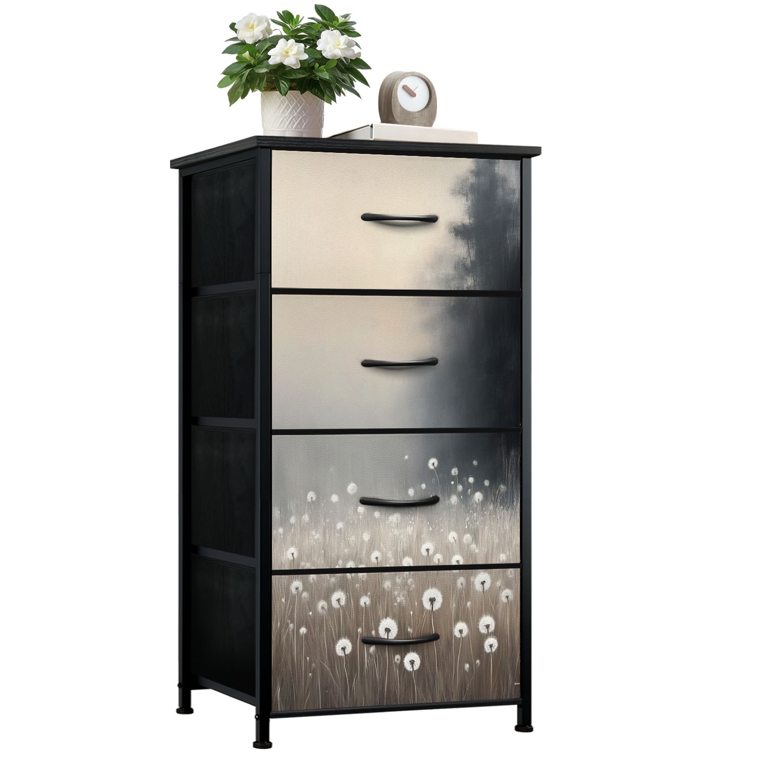 Dresser for Bedroom with 4 Storage Drawers Modern Landscape Scenic ...