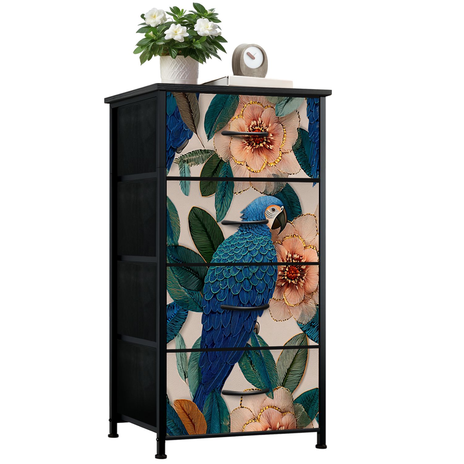 Dresser for Bedroom with 4 Storage Drawers Seamless all tropical exotic ...