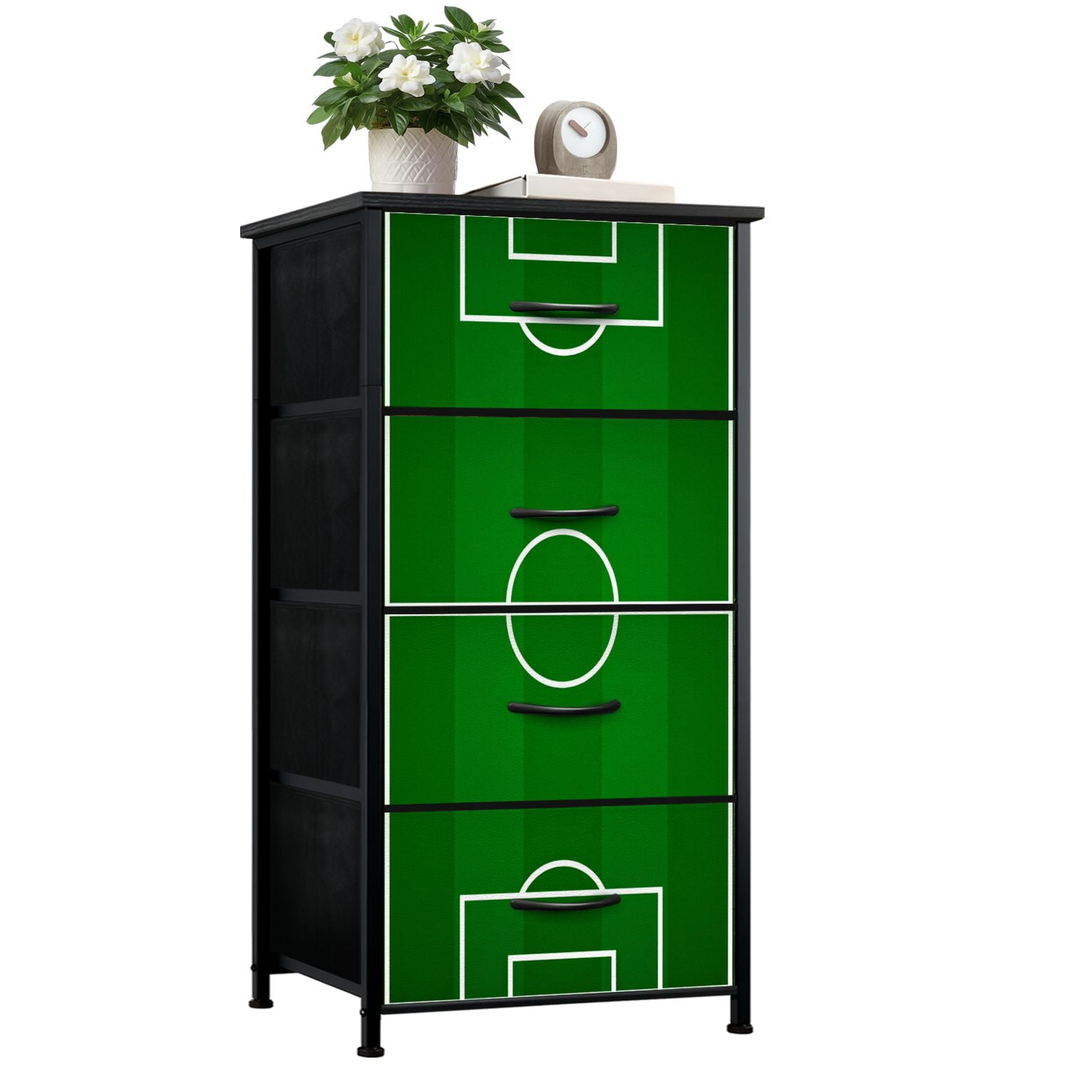 Dresser for Bedroom with 4 Storage Drawers Soccer Field Green Grass ...
