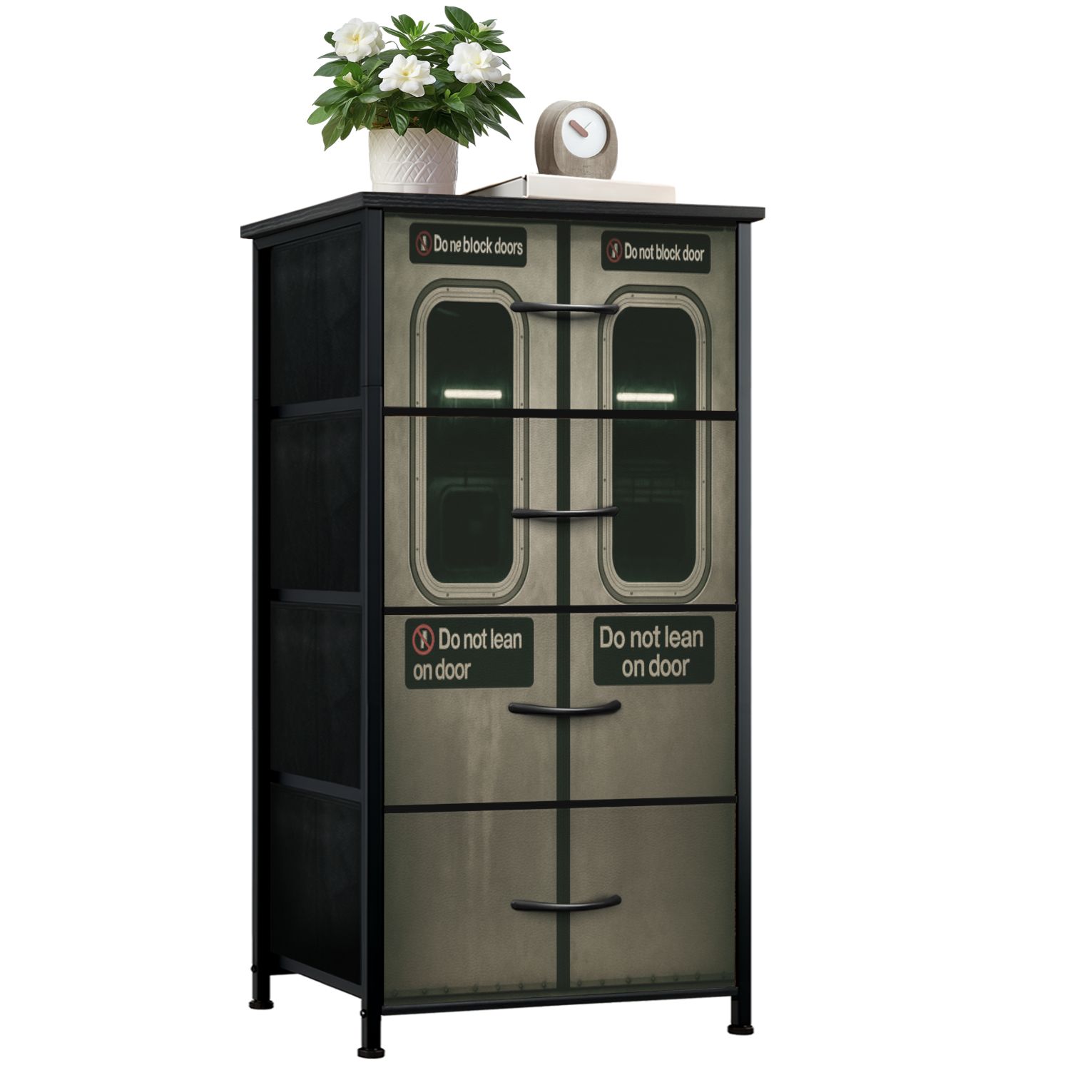 Dresser for Bedroom with 4 Storage Drawers Subway Door Warning Signs to ...