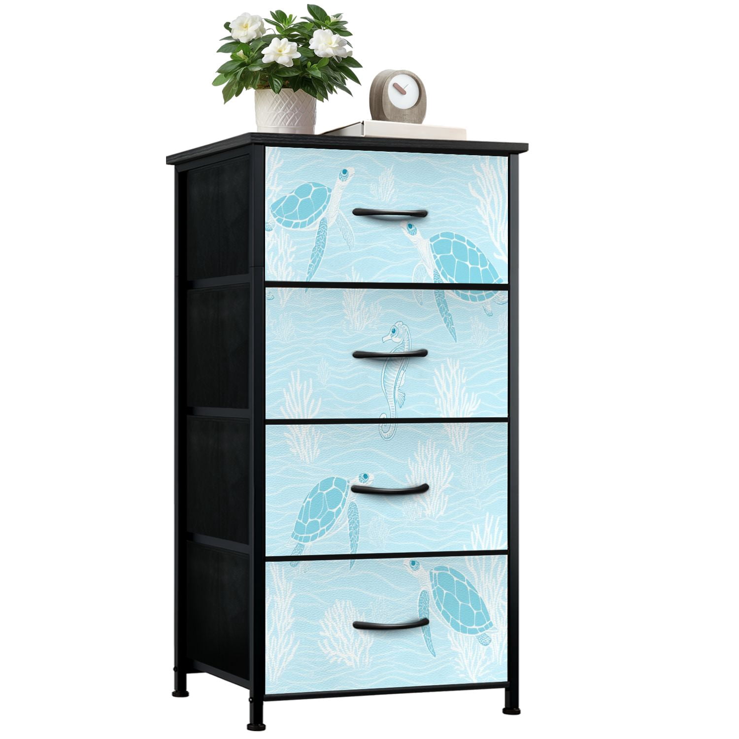 Dresser for Bedroom with 4 Storage Drawers Turtles sea creatures waves ...