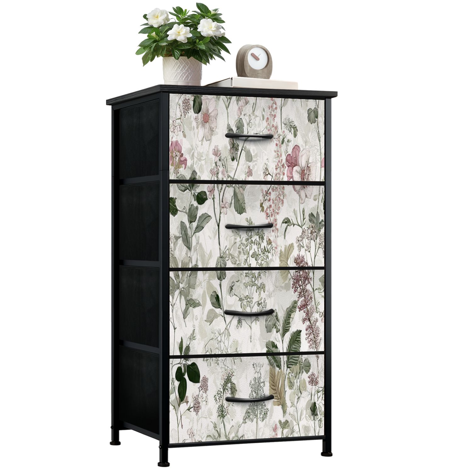 Dresser for Bedroom with 4 Storage Drawers Vintage Floral Botanical ...