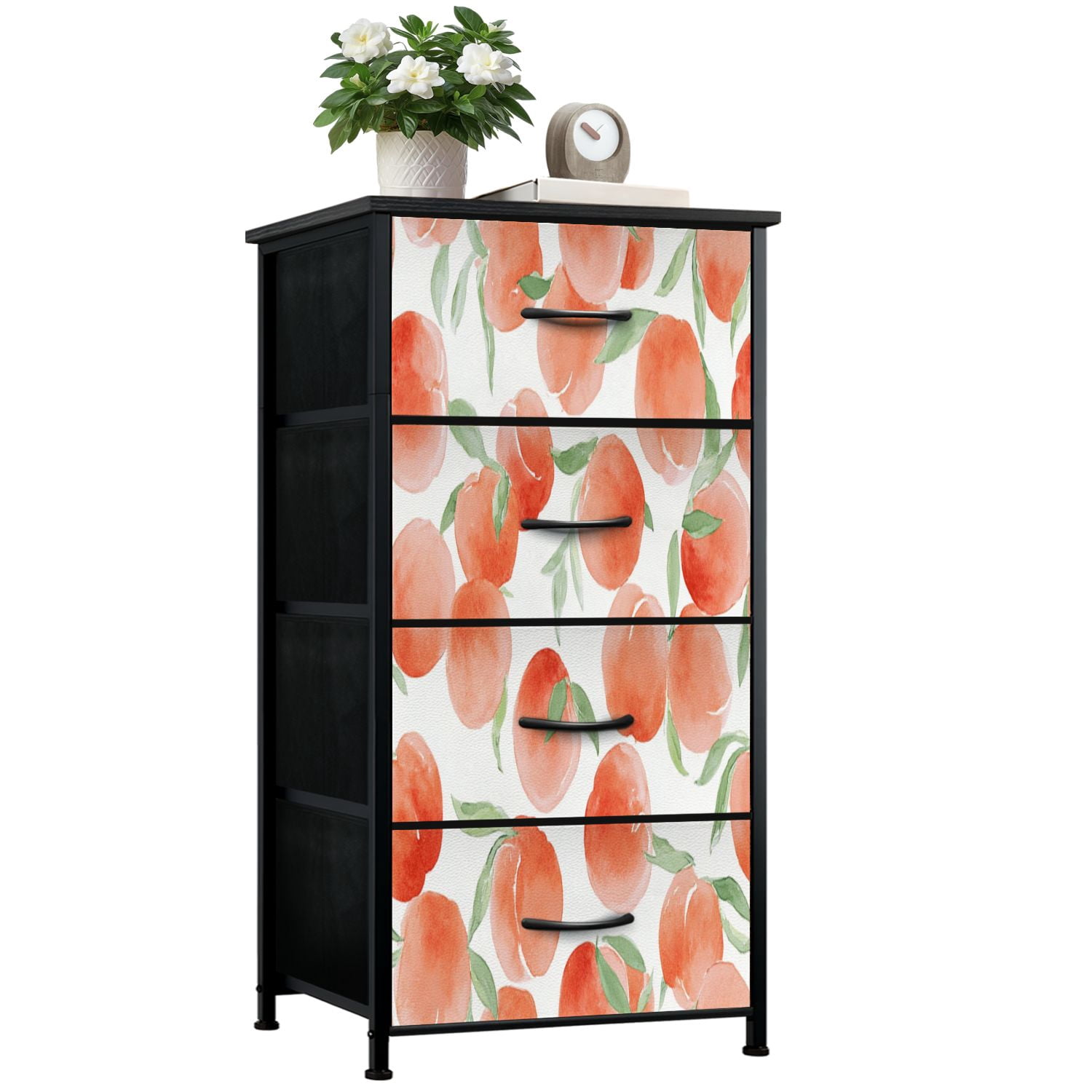 Dresser for Bedroom with 4 Storage Drawers Watercolor Peach Green ...