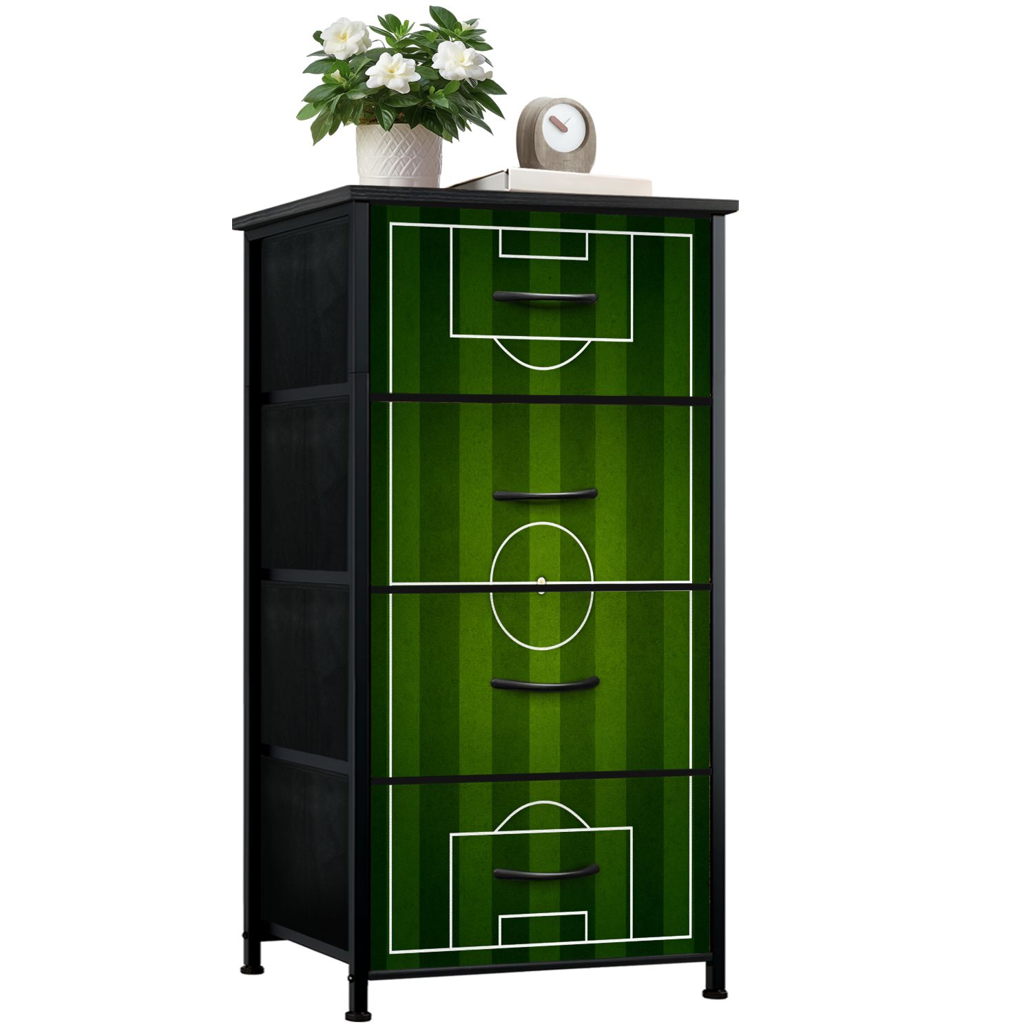 Dresser for Bedroom with 4 Storage Drawers green soccer field football ...