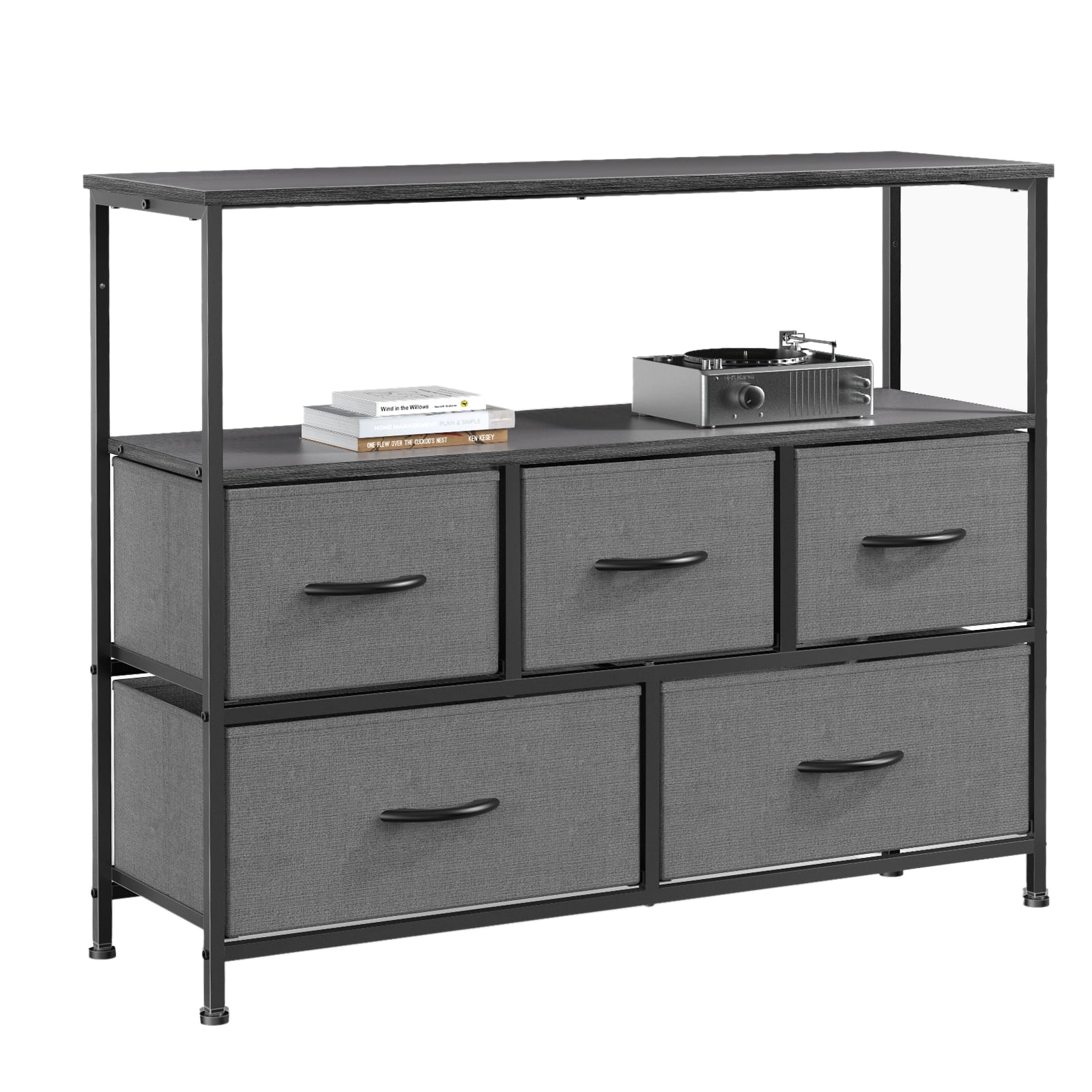 Dresser For Bedroom, 5 Drawer Dresser, Closet Fabric Dresser With Metal ...