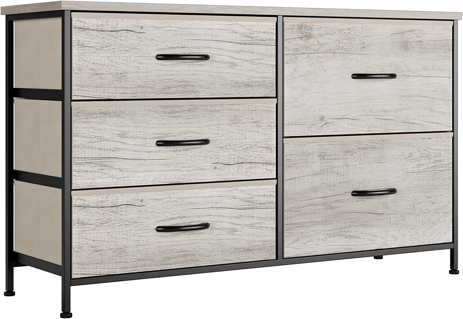 Dresser for Bedroom with 5 Drawers Organizer, Wide Chest of Drawers for ...