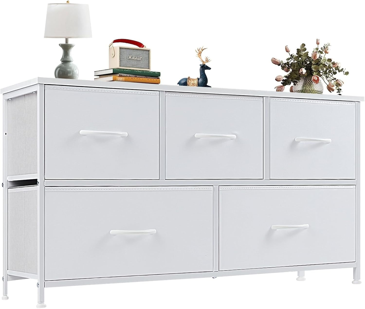 Dresser for Bedroom with 5 Drawers, Wide Chest of Drawers, Fabric ...