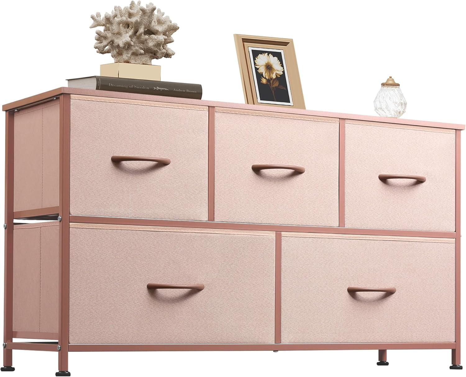 Dresser for Bedroom with 5 Drawers, Wide Chest of Drawers, Fabric ...