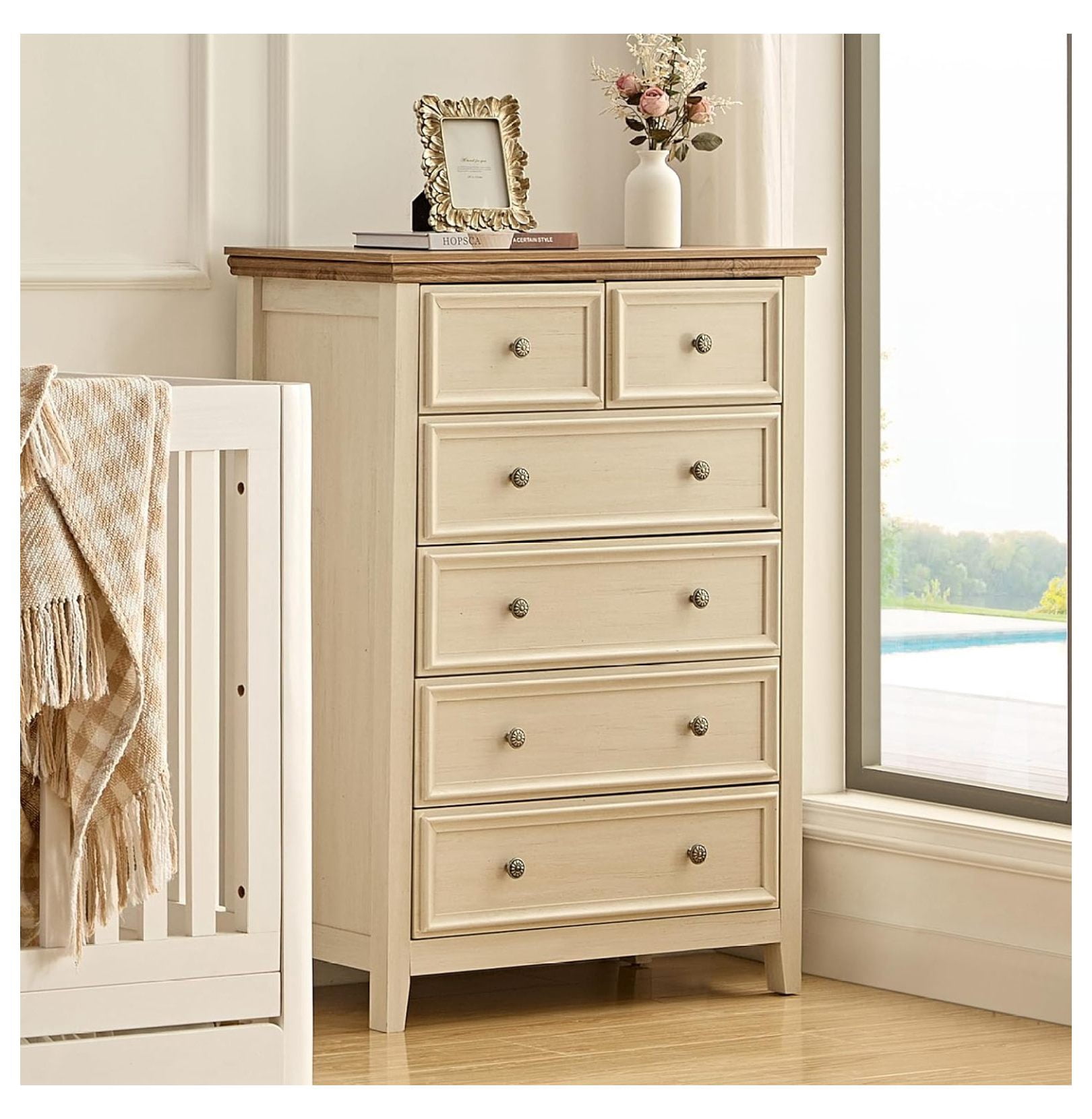 Dresser for Bedroom,6 Chest of Drawers, Farmhouse Drawer Dresser,Tall 6 ...
