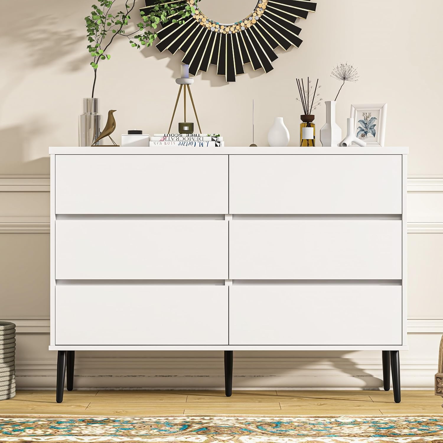 Dresser for Bedroom, 6 Drawer Modern Double Dresser with Invisible ...