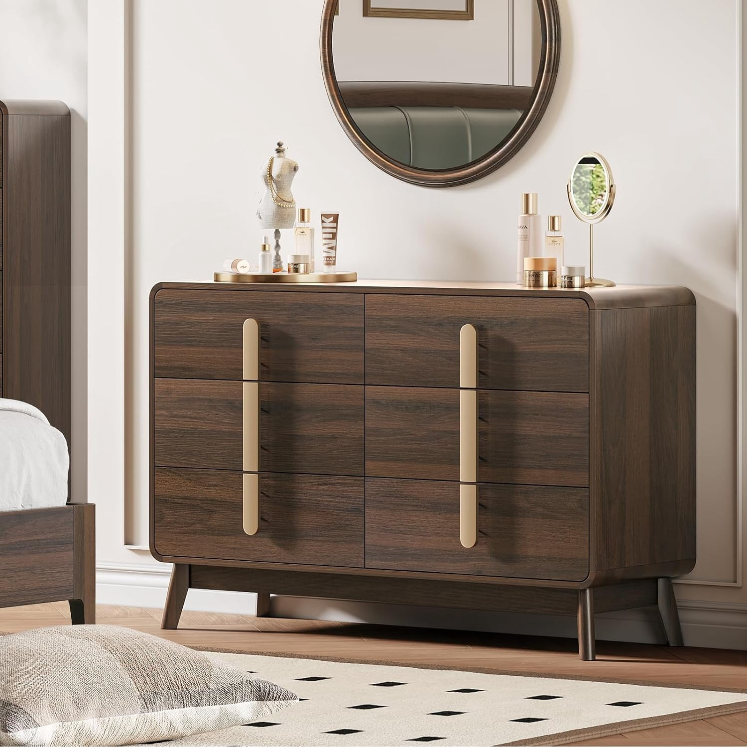 Dresser for Bedroom with 6 Drawers,Mid Century Modern Dresser with ...
