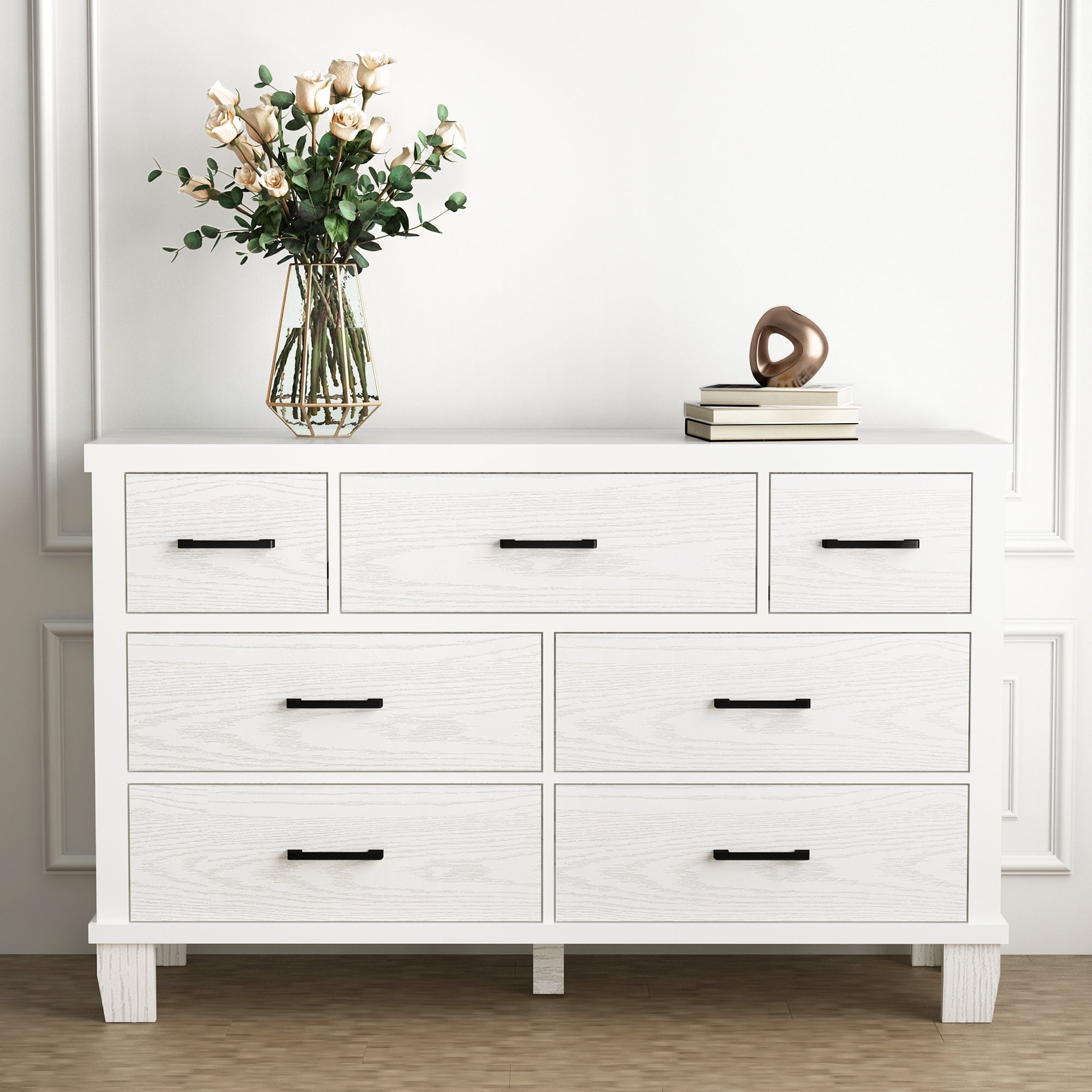 Dresser for Bedroom,7 Drawer Dresser,Large Wooden Chest of Drawers with ...
