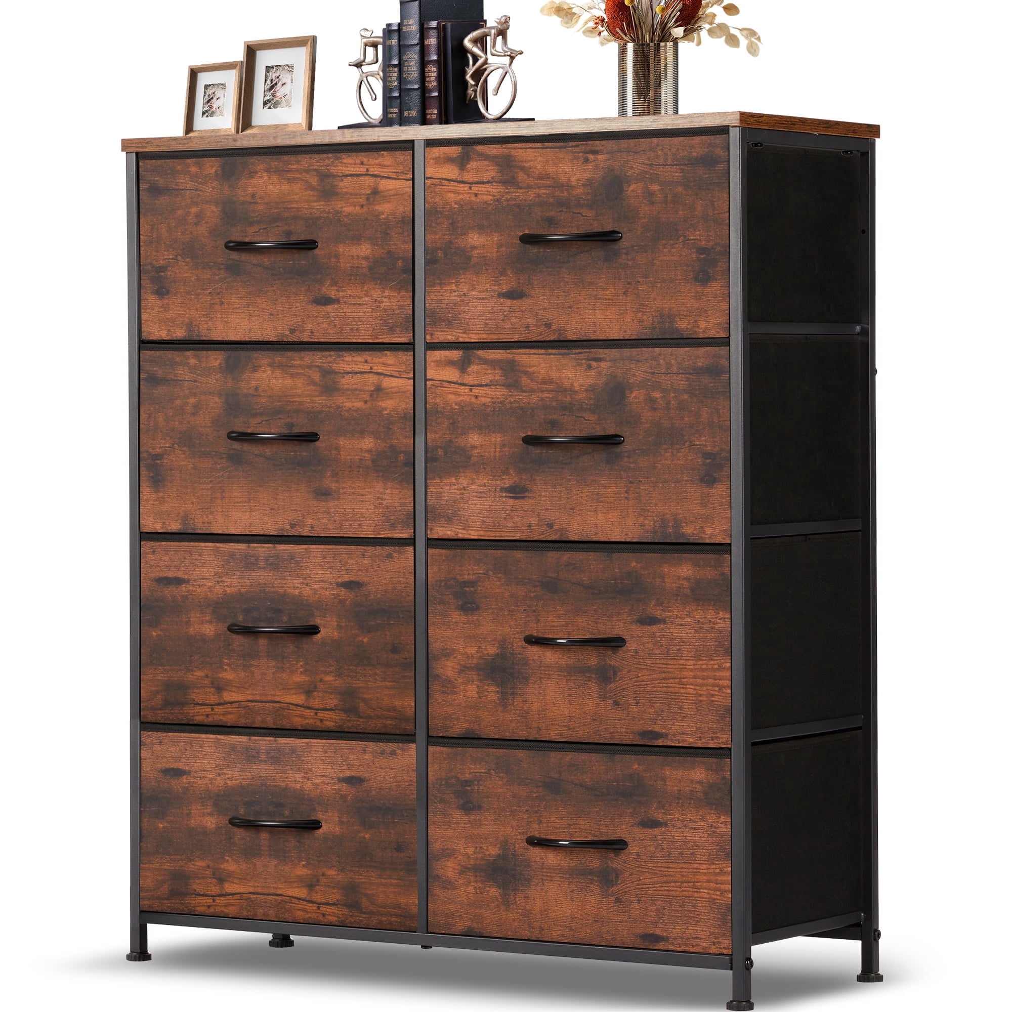 Sybels Storage Dresser with 8 Drawers, Anti-Tip Fabric Chests Organizer ...