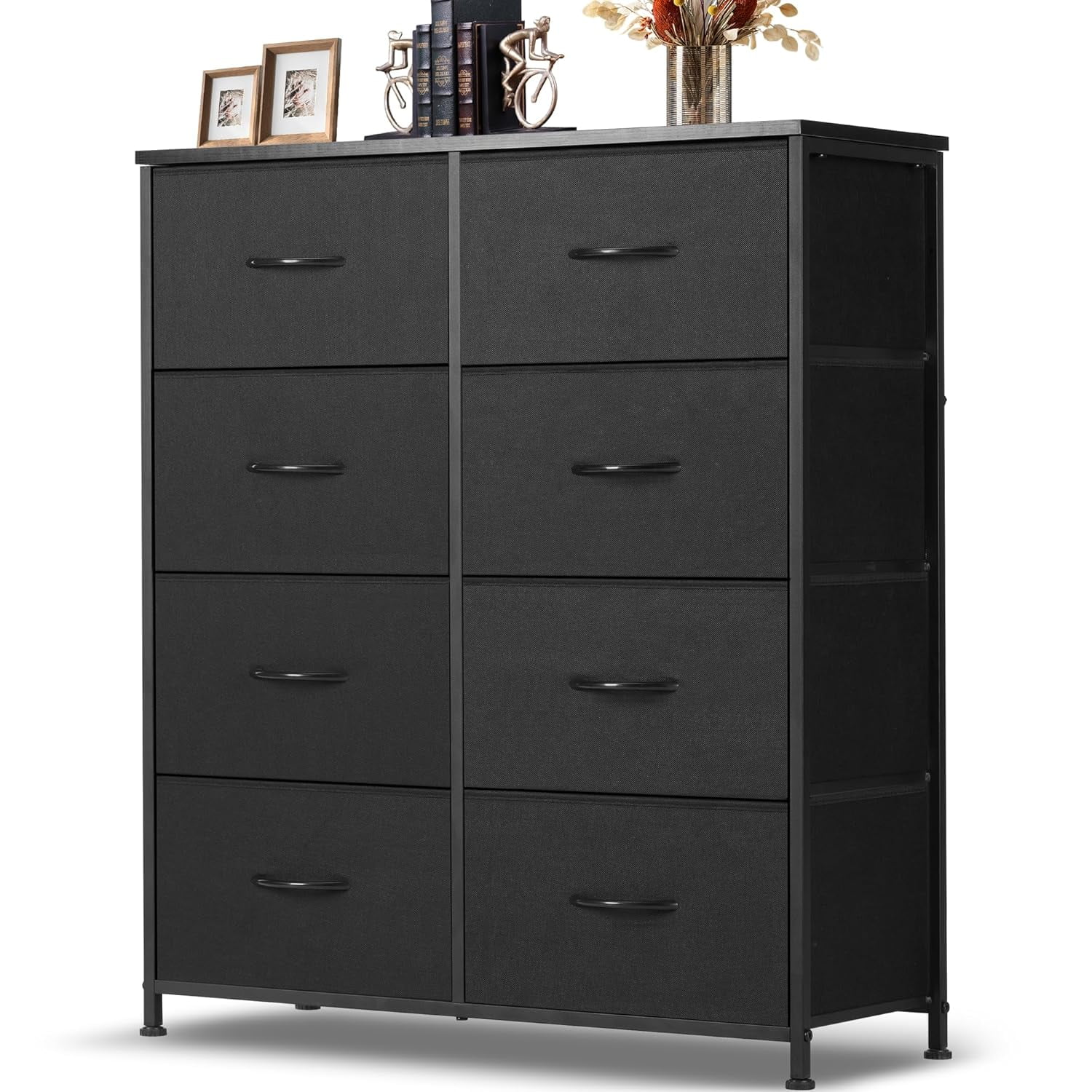 Dresser for Bedroom with 8 Drawers, Anti-Tip Tall Fabric Chests Storage ...