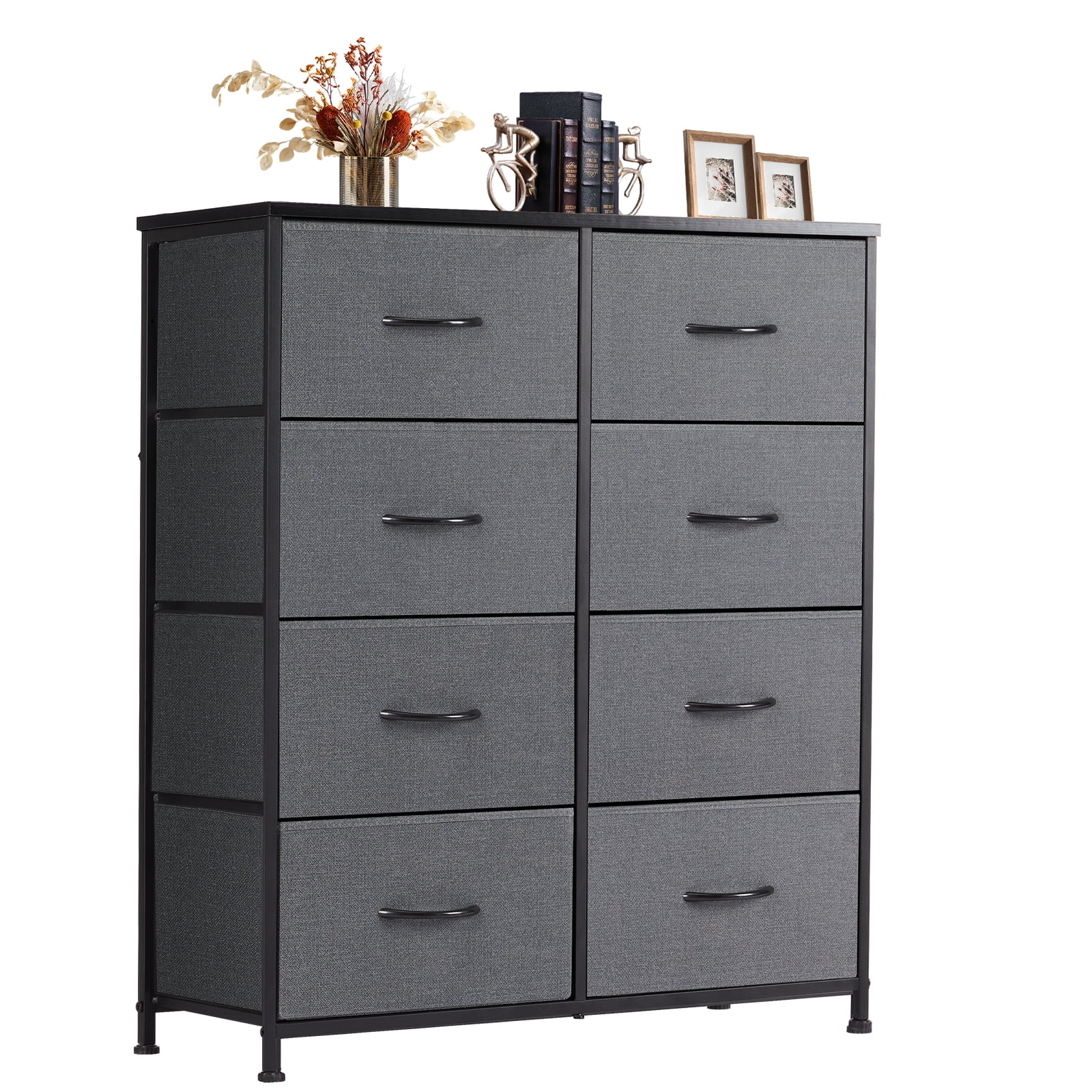 Dresser for Bedroom, 8 Storage Drawers, Anti-Tip Tall Fabric Closet ...