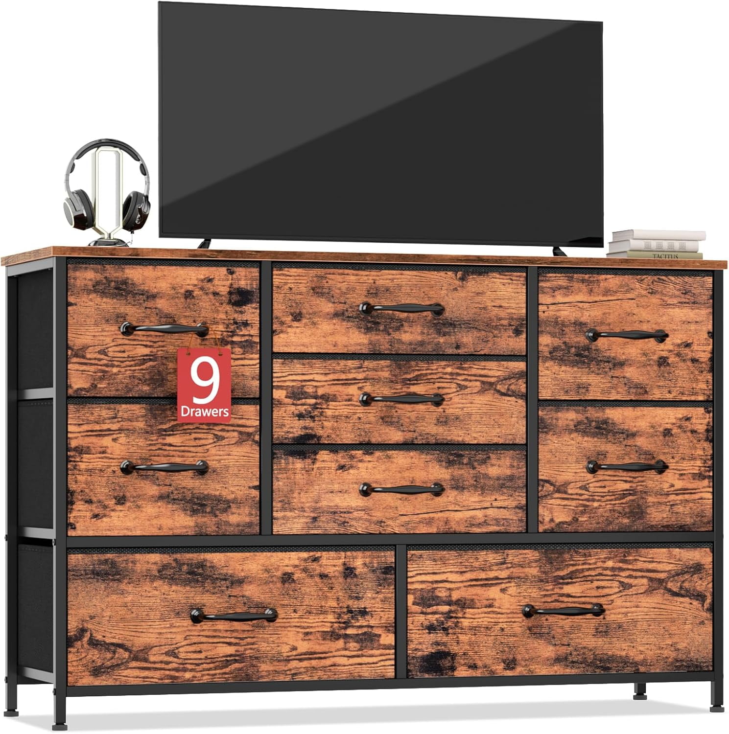 Dresser for Bedroom with 9 Large Drawers for 55'' Long Chest TV Stand ...