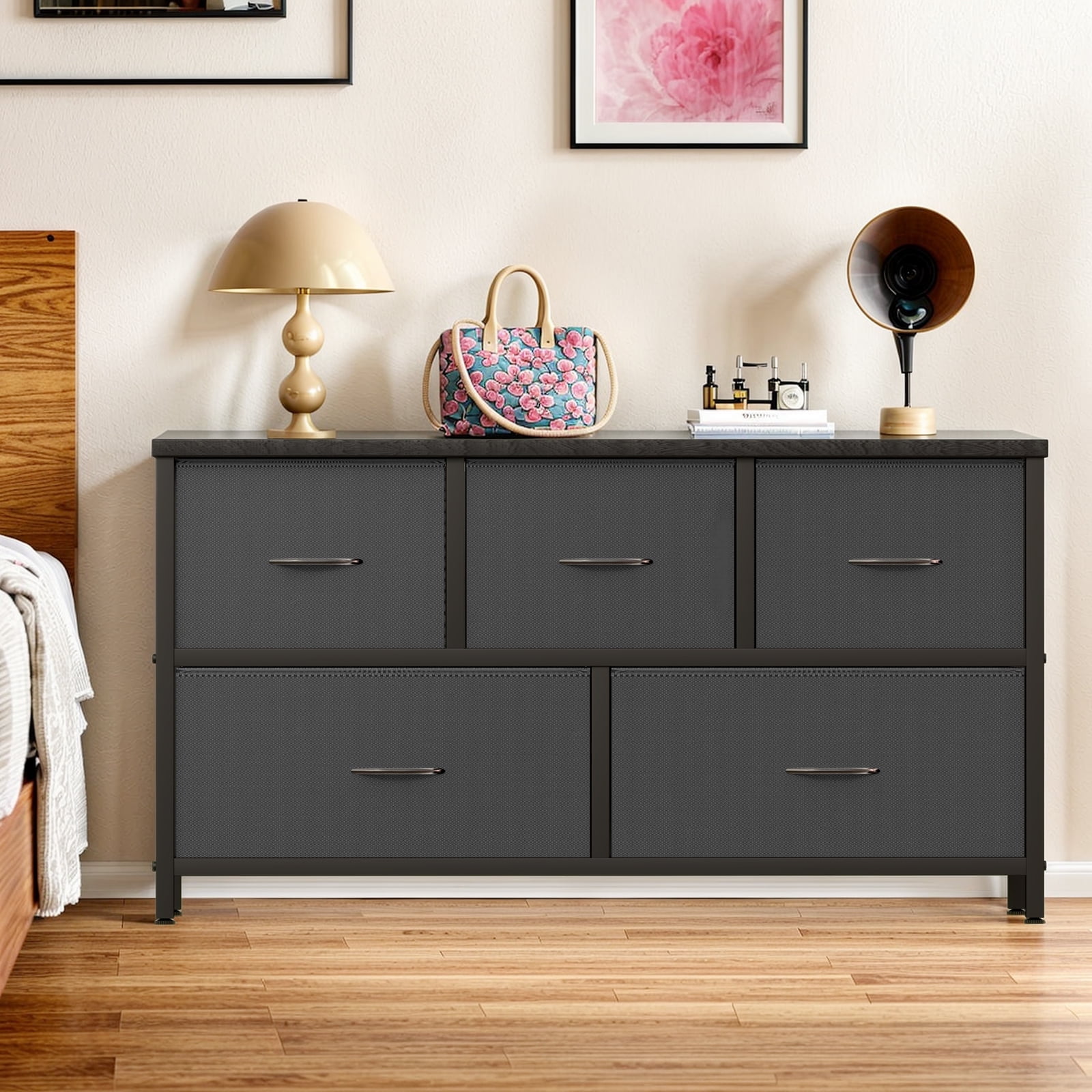 Dresser for Bedroom, Chests of Drawers, Storage Organizer with 5 ...