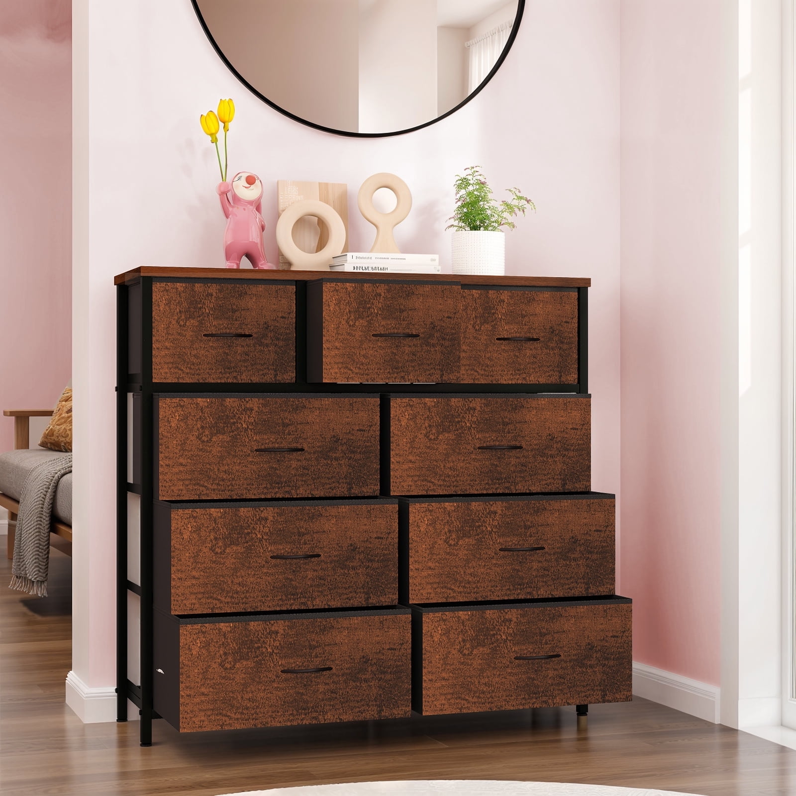 Dresser for Bedroom, Chests of Drawers, Storage Organizer with 9 ...
