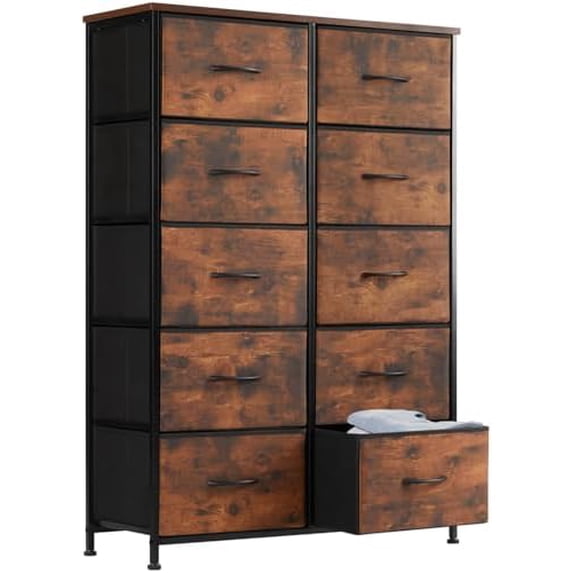 Dresser for Bedroom, Fabric Dresser with 10 Drawers, Tall Double ...