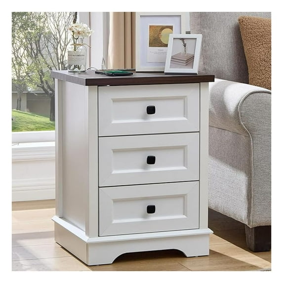 Dresser for Bedroom, Farmhouse Dresser with 3 Wooden Drawers and ...