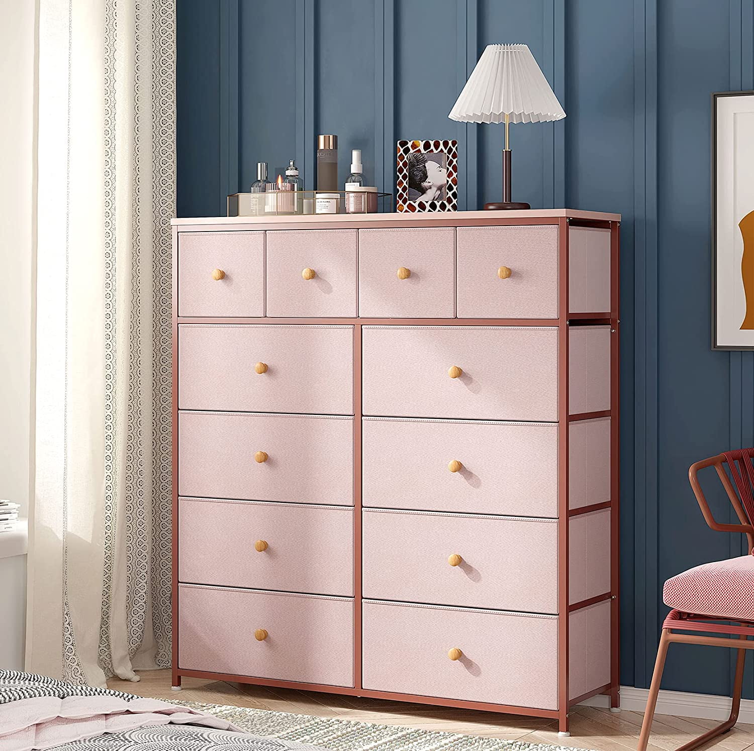 Dresser for Bedroom Pink Dresser for Girls Bedroom with 12 Drawers ...