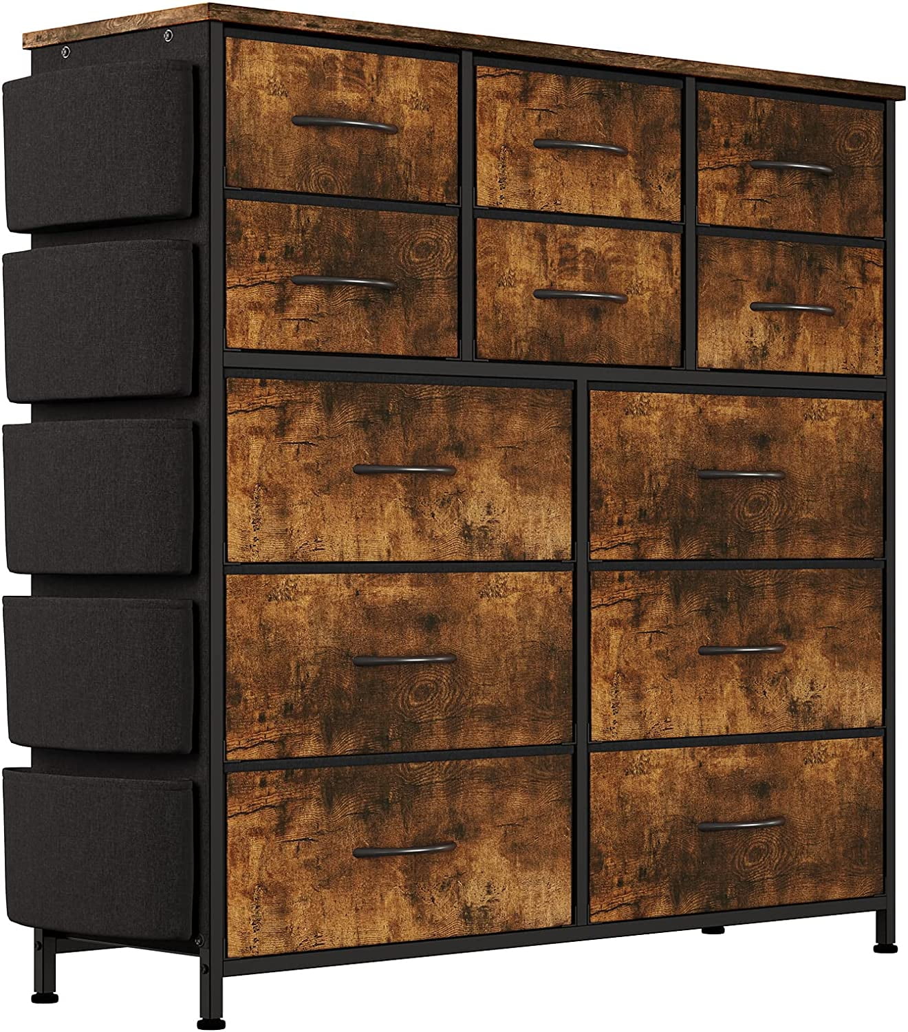 Dresser for Bedroom, Tall Dresser Chest of Drawers with Side Pockets ...