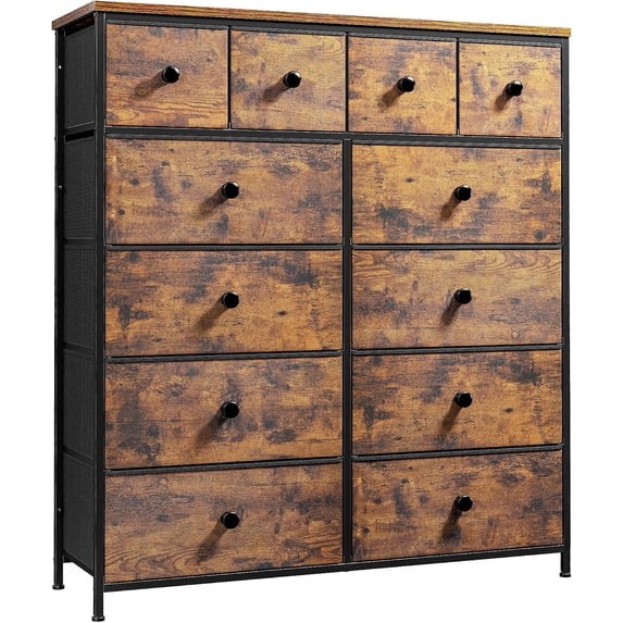Dresser for Bedroom, Tall Vertical Storage Cabinet,12 Drawers | Tall ...