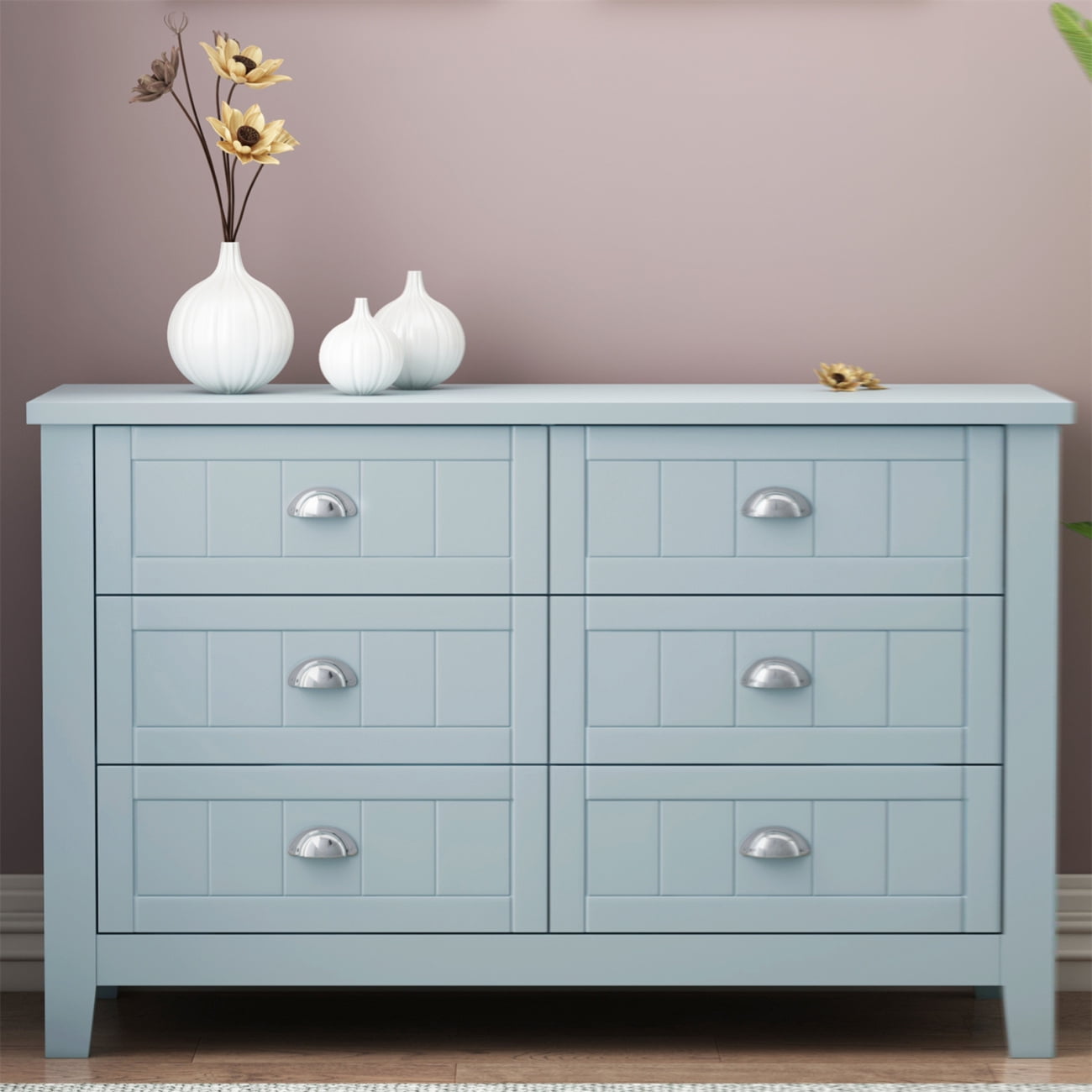 Dresser, Cabinet with Retro Shell Handle, Drawer Dresser, Storage ...