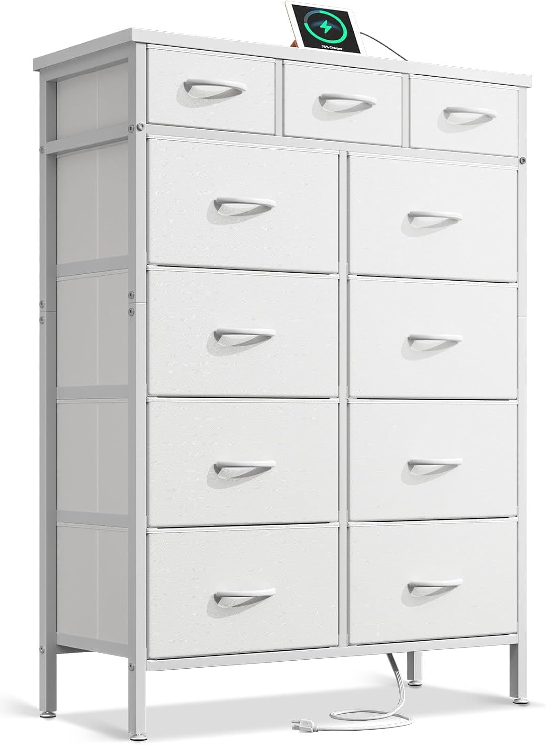 Dresser with Charging Station, 52-Inch Tall Dresser for Bedroom, Large ...
