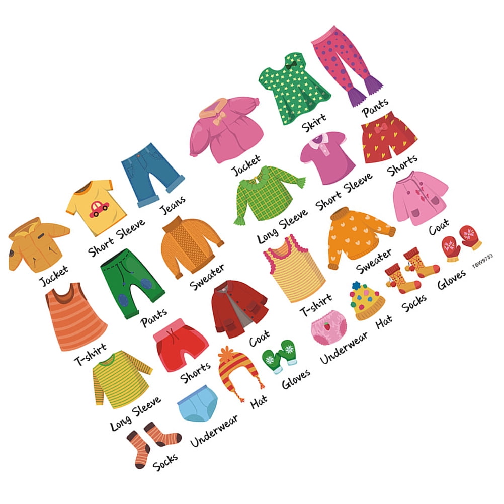 Dresser Clothing Decals, Clothing Sort Wall Sticker Removable Clothes ...