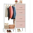 Dresser with Hanging Rack, 4 Drawers Small Closet for Bedroom ...