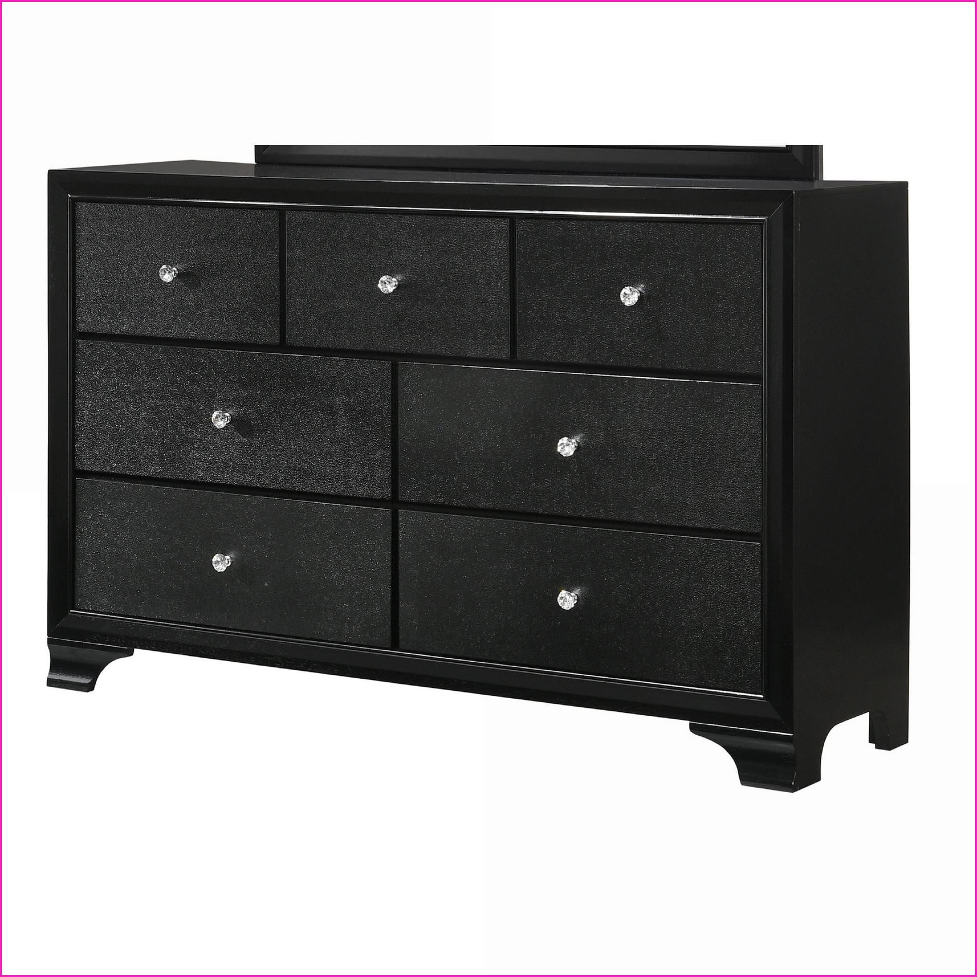 Dresser, Modern Glam Black 7-Drawer Wooden Furniture with Embossed ...