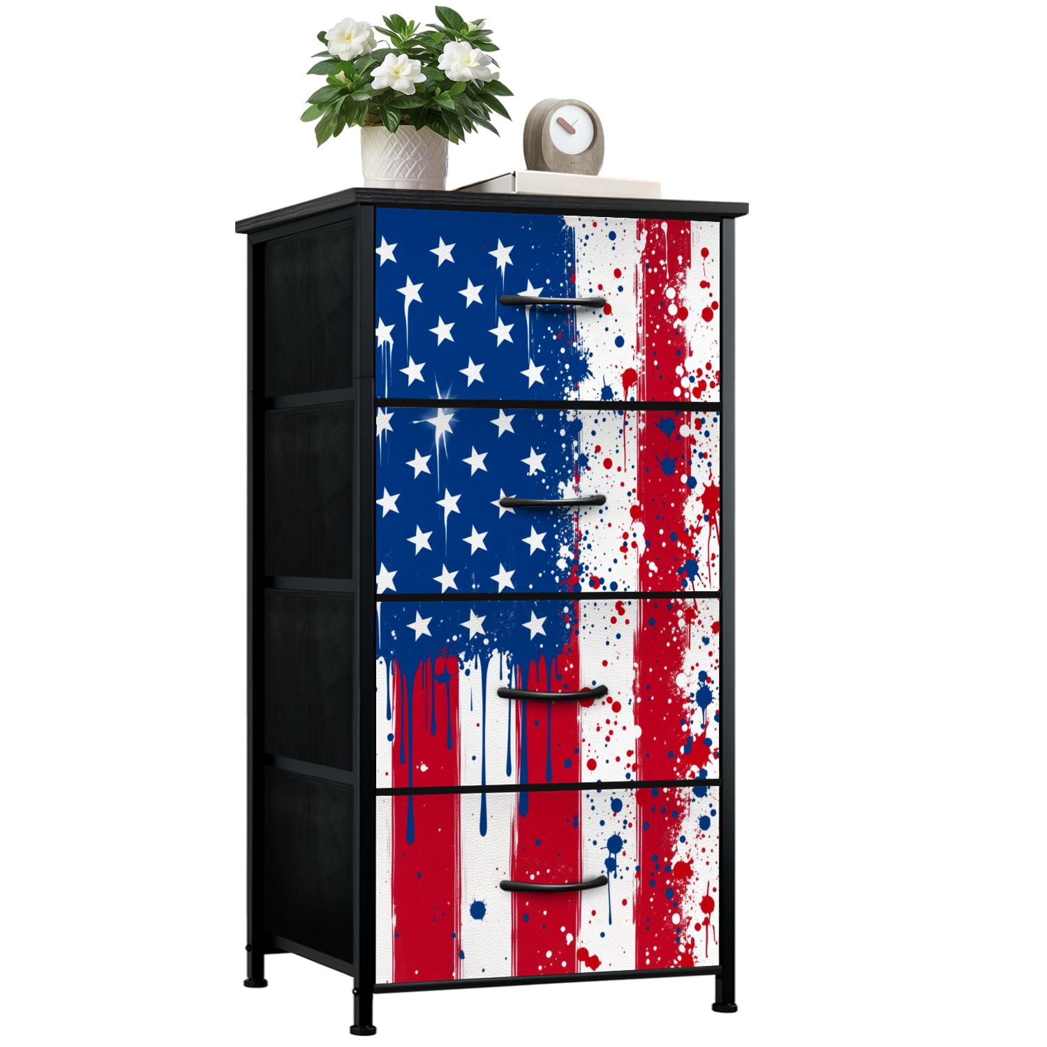 Dresser for Patriotic Bedroom with 4 Storage Drawers Abstract American ...