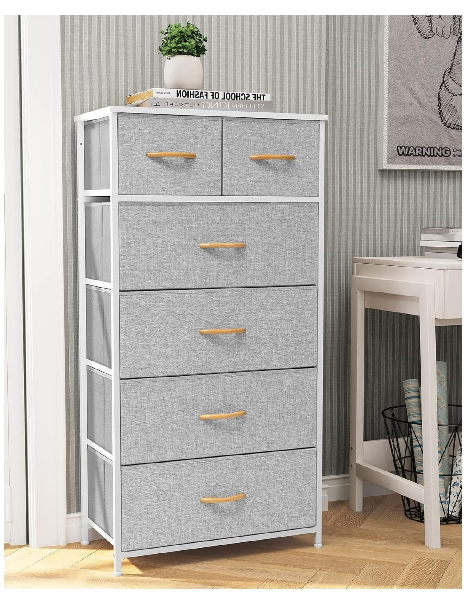 Dresser Storage Tower with Drawers, Fabric Tall Dresser Drawer for ...