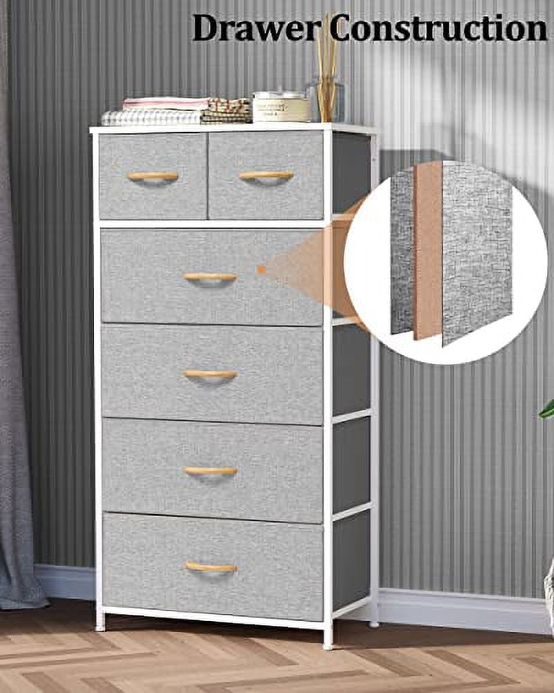 Dresser Storage Tower with Drawers, Fabric Tall Dresser Drawer for ...