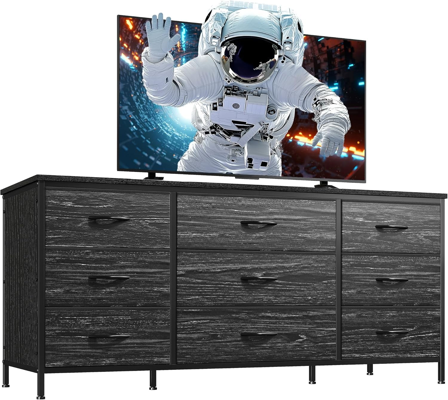 Dresser TV Stand with 9 Drawers for 60'' TV Stand for Bedroom Long ...