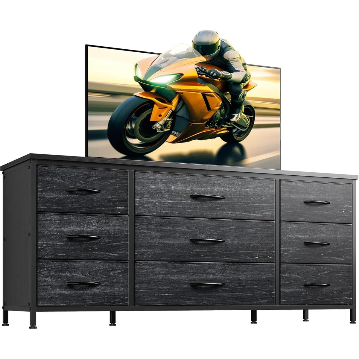 Dresser TV Stand with 9 Drawers for 60'' TV Stand for Bedroom Long ...