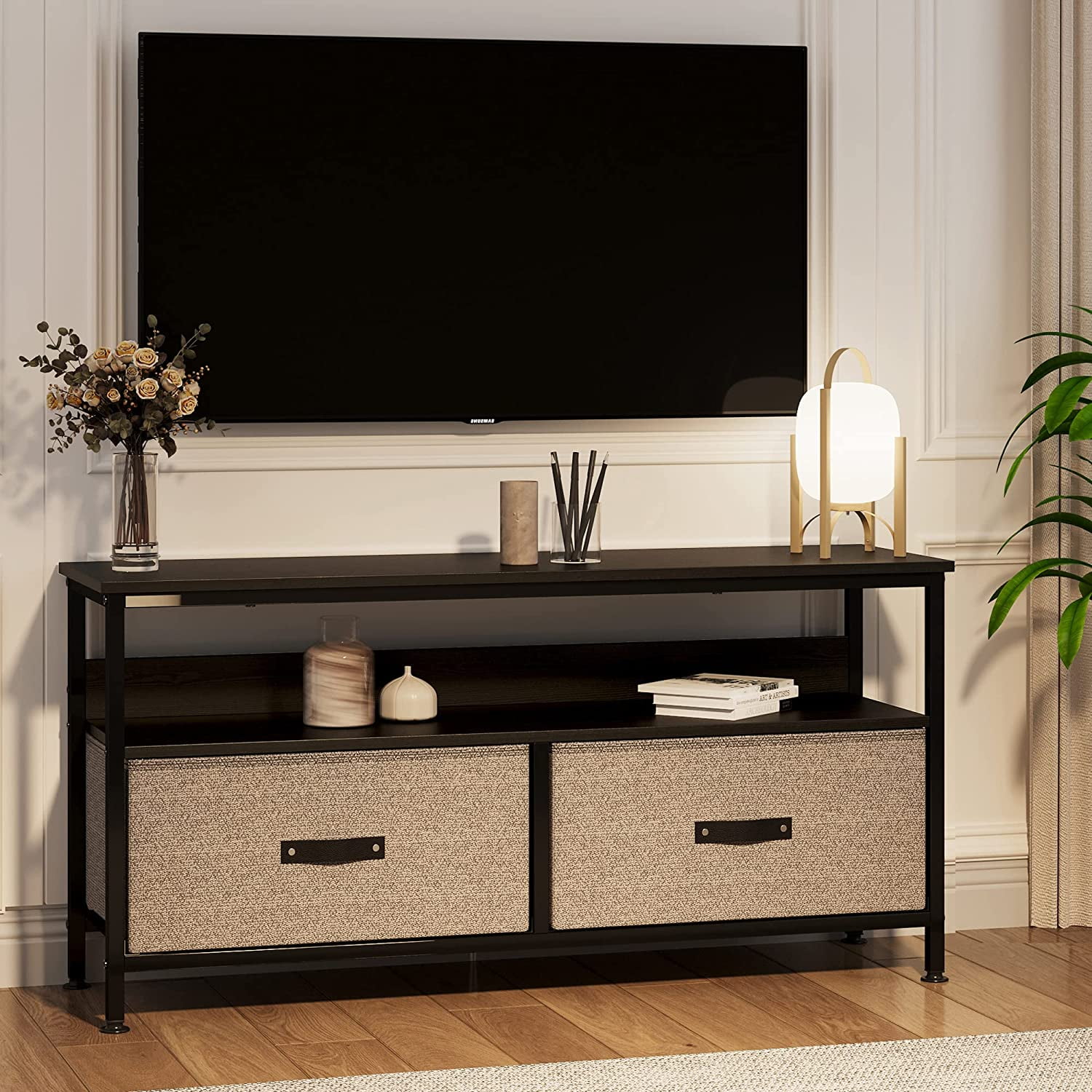 Dresser TV Stand, Entertainment Center with Storage, 50 Inch TV Stand ...