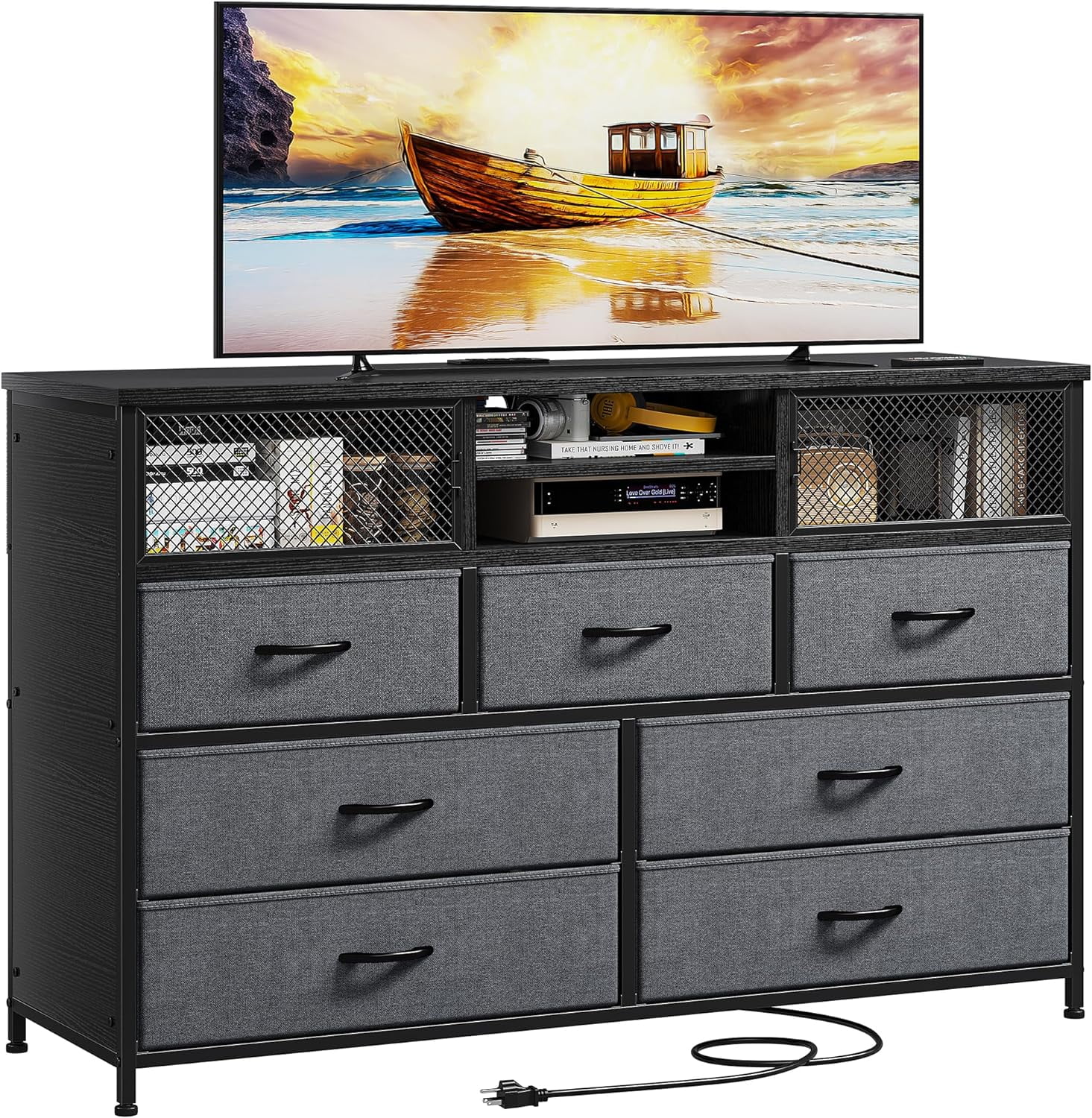 Dresser TV Stand with Power Outlet TV Stand for Bedroom TV Stands for ...