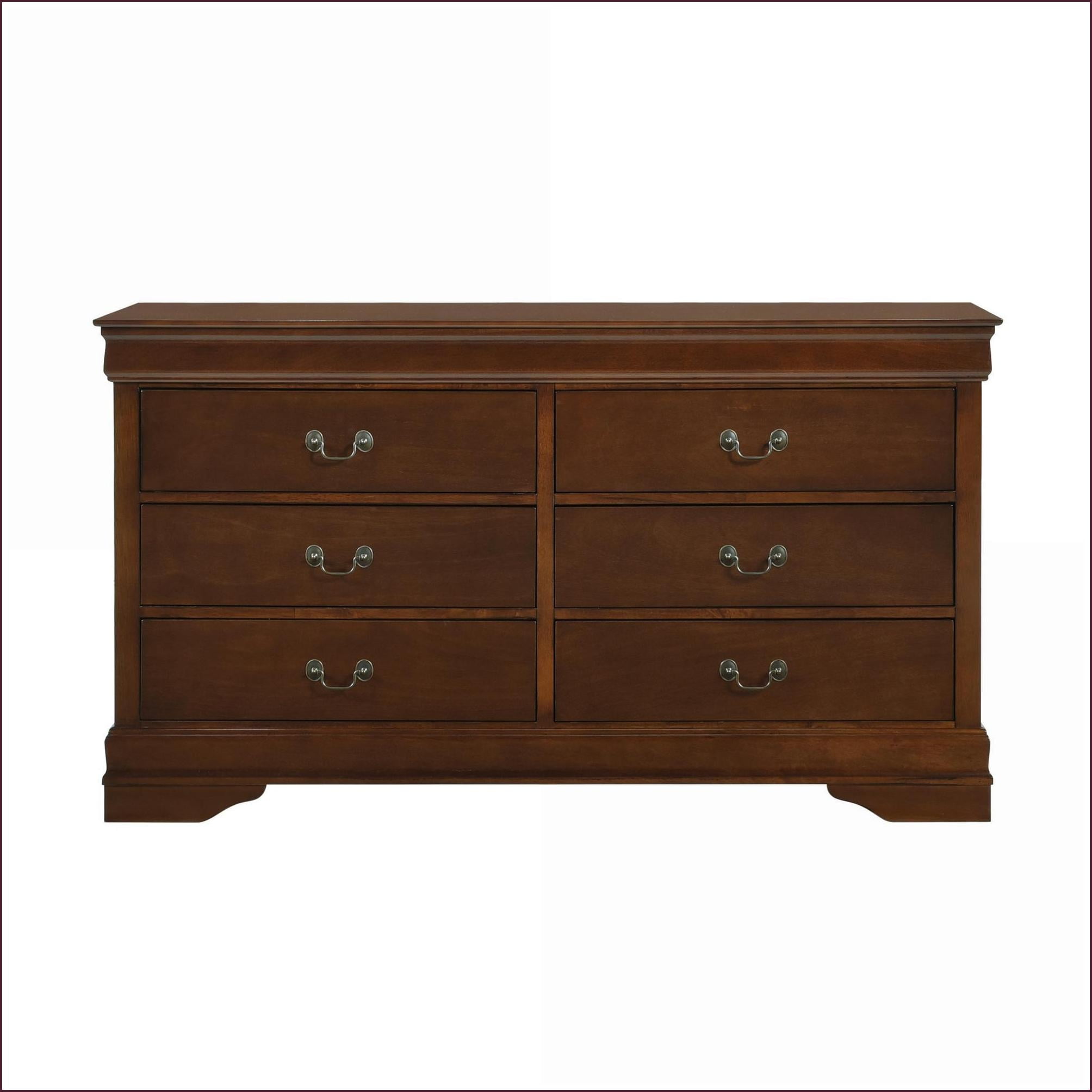 Dresser, Traditional Louis Philippe Style with 6 Drawers, Brown Cherry ...