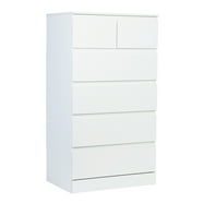 Homfa Rattan Dresser, 7 Drawer Combo Double Dresser, Modern Wicker ...