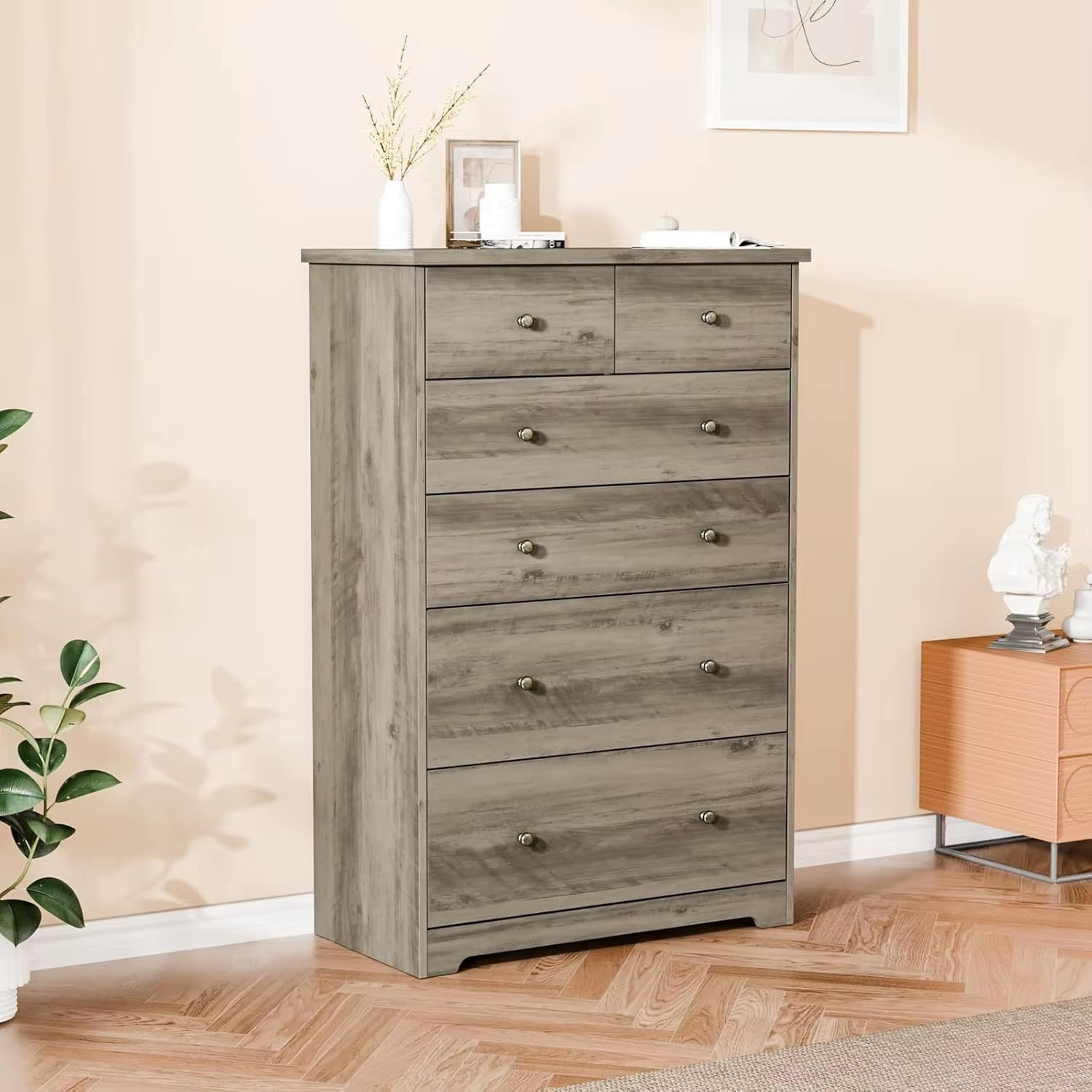 Dresser Wood, Grey Dresser for Bedroom, Long TV Stand, Antique Grey ...
