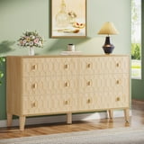 Dresser for Bedroom, 55-Inch Chest of Drawers, Wood 6 Drawers Double ...