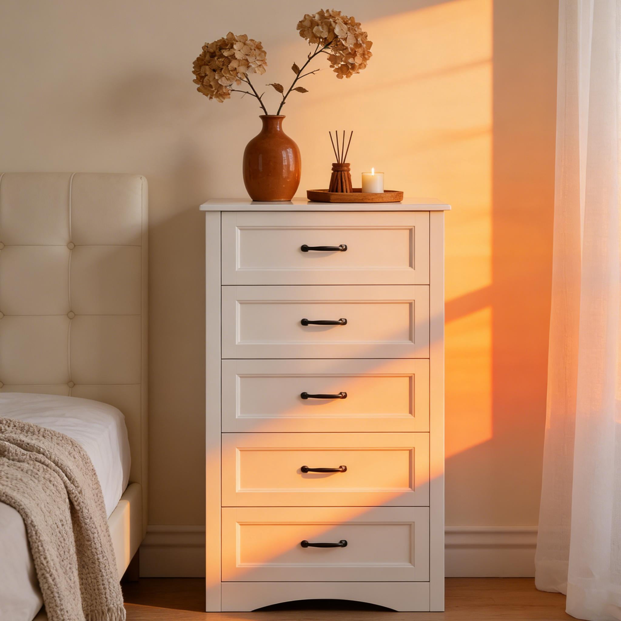 Dresser for Bedroom, Drawers Storage Cabinet with Smooth Rail and Metal ...