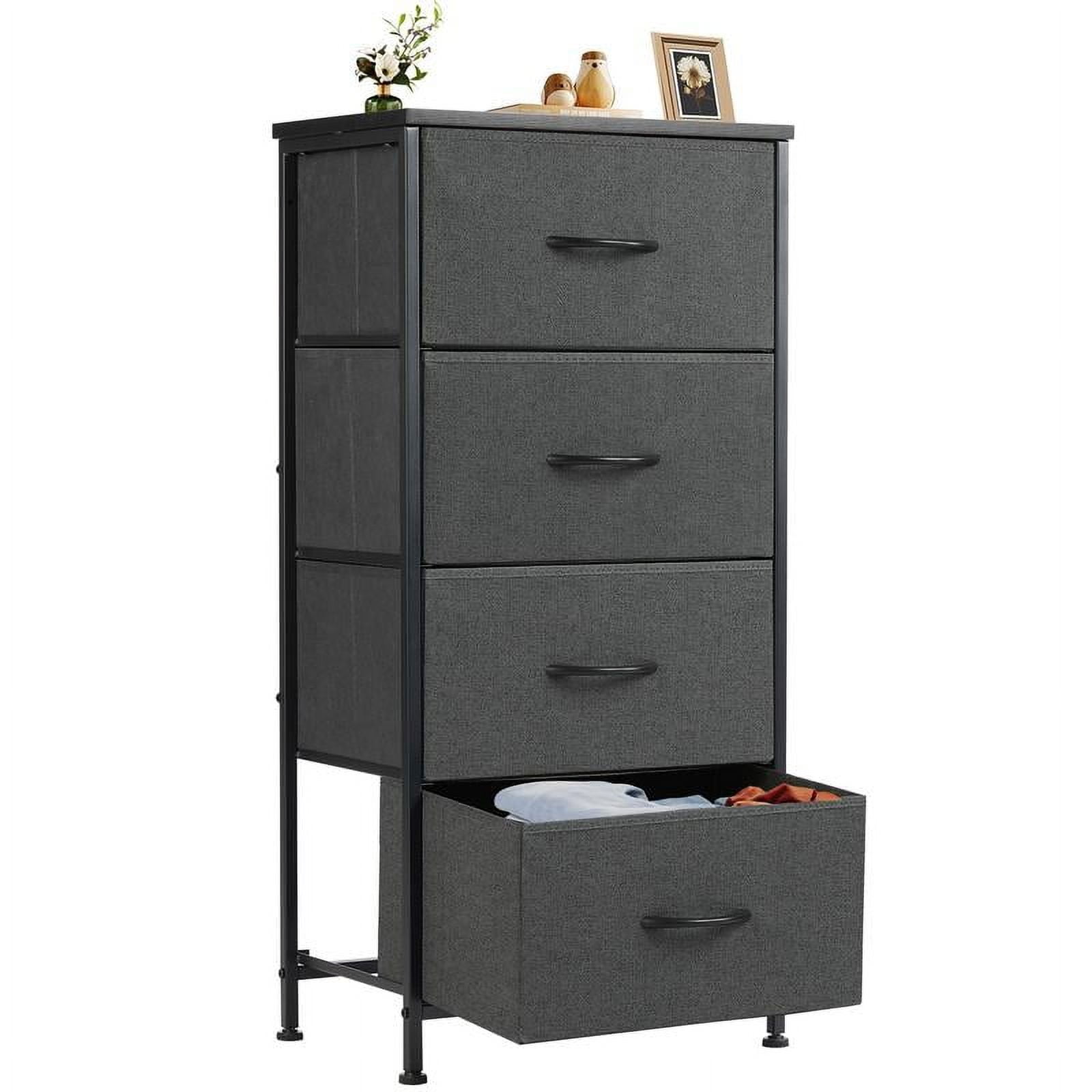 Dresser for Bedroom, Storage Drawers, Skinny Fabric Storage Tower with ...